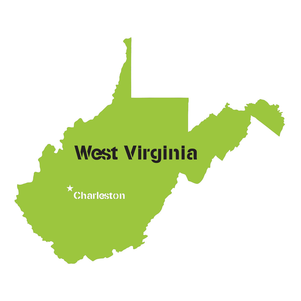 West Virginia State Map Stencil | Perfect for West Virginia-Themed ...