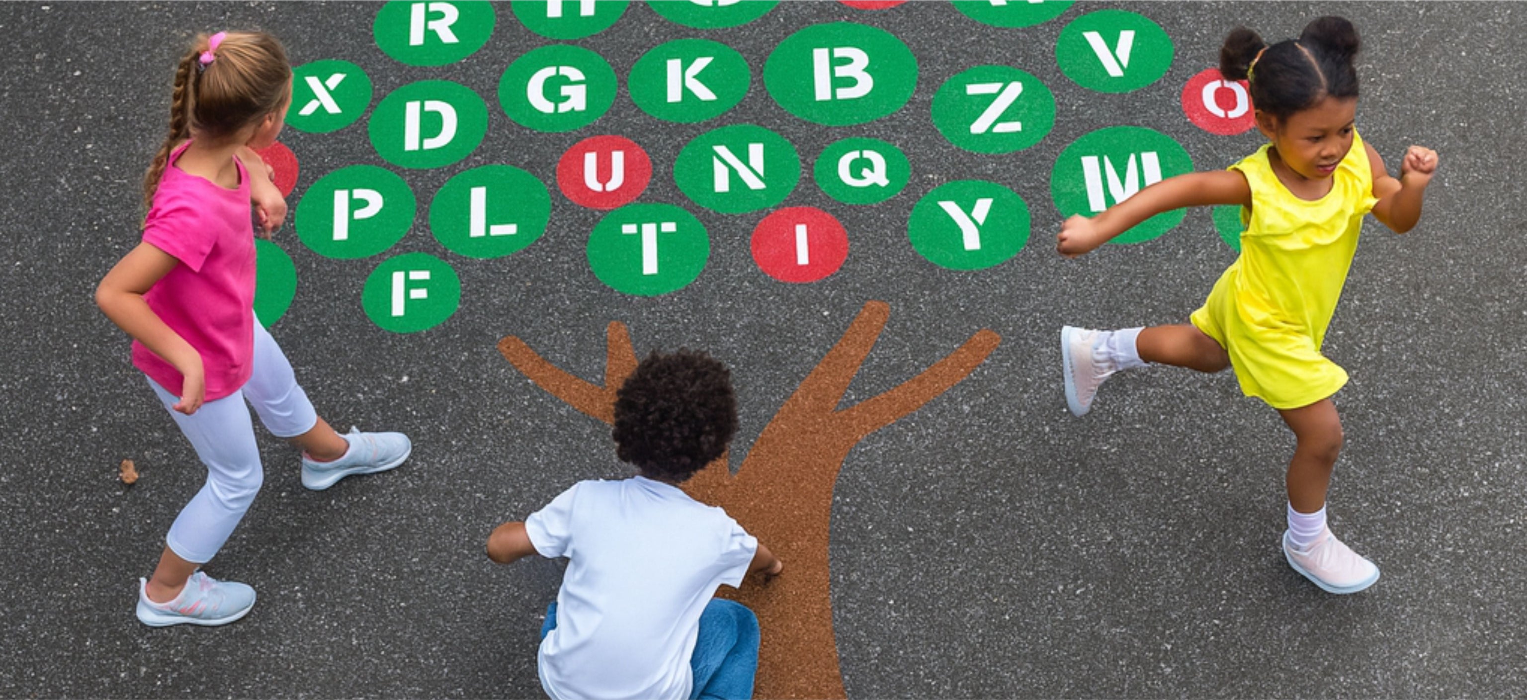 How to Paint the Alphabet Tree Playground Stencil on Asphalt | Stencil Ease