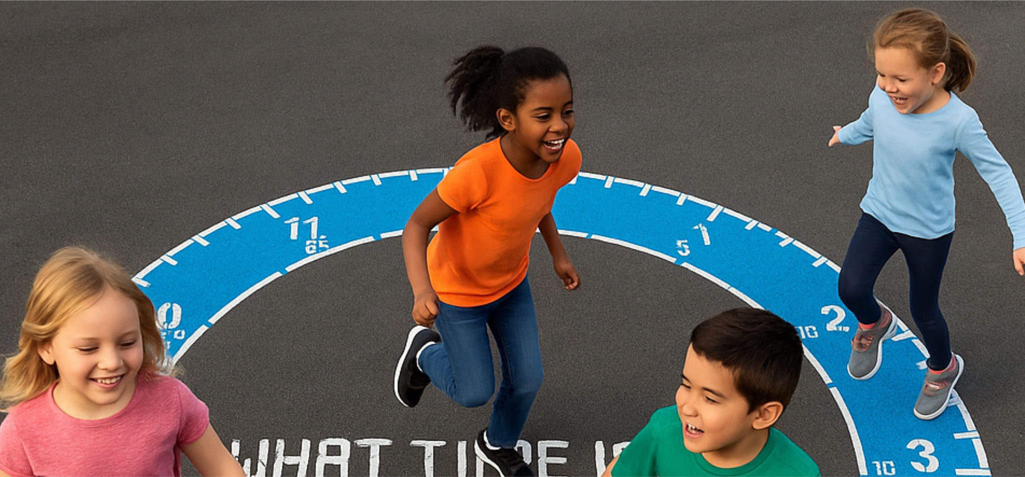 How to Paint an Analogue Clock Playground Stencil on Pavement – Stencil ...