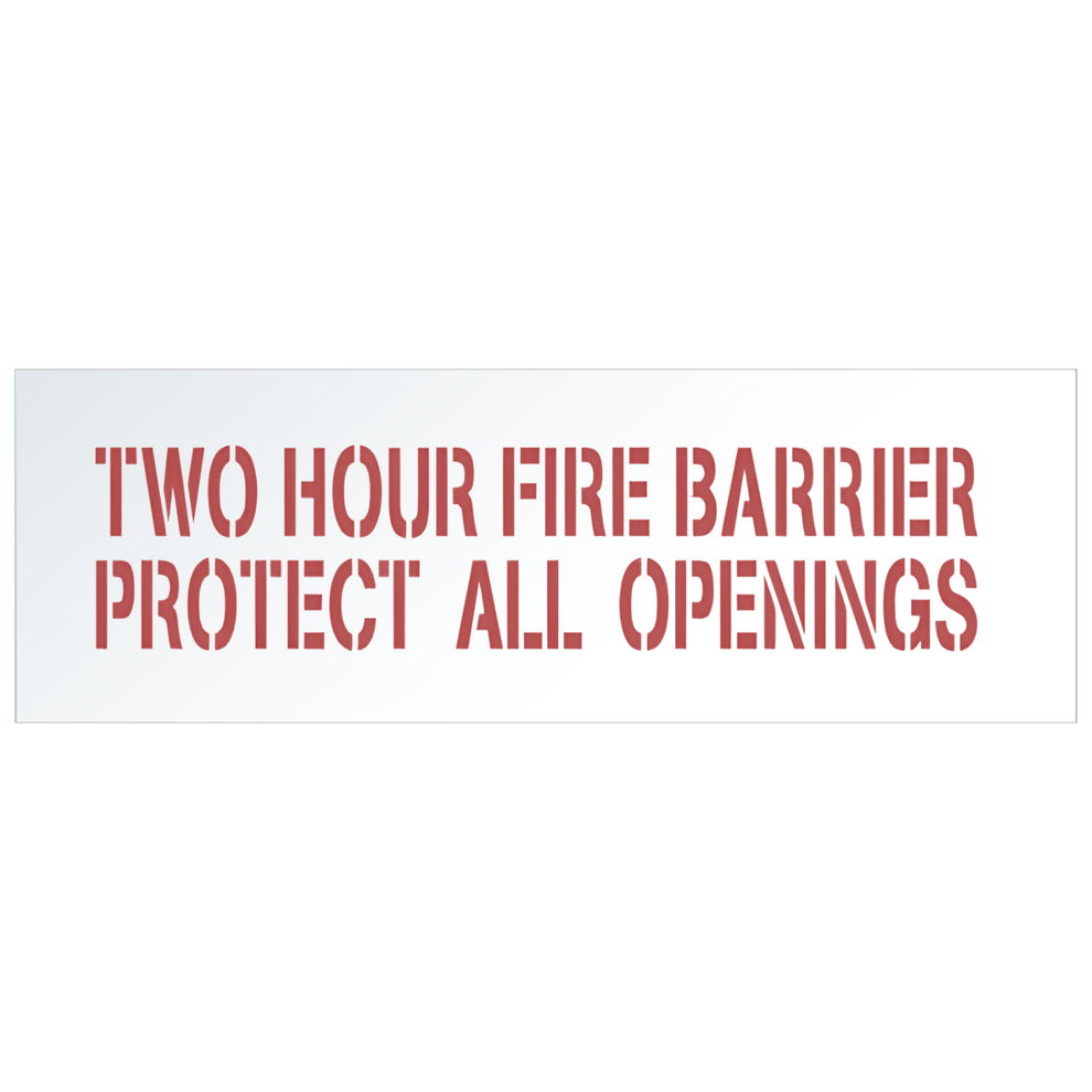 Two Hour Fire Wall Stencil | 3 Inch Safety Sign Letters | Stencil Ease