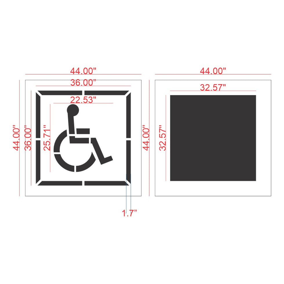 2 Part Handicap Stencil Kit | ADA | Stencil Ease