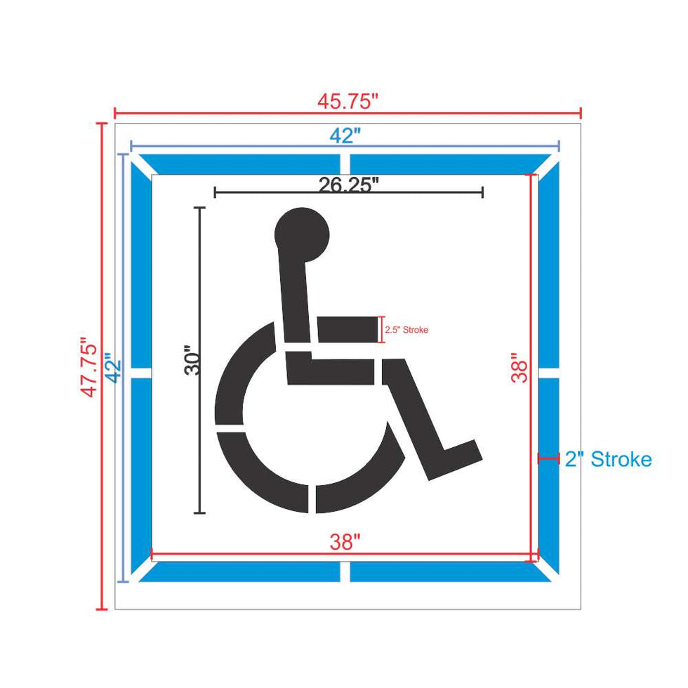 2 Part Handicap Parking Stencil: Durable & Customizable – Stencil Ease