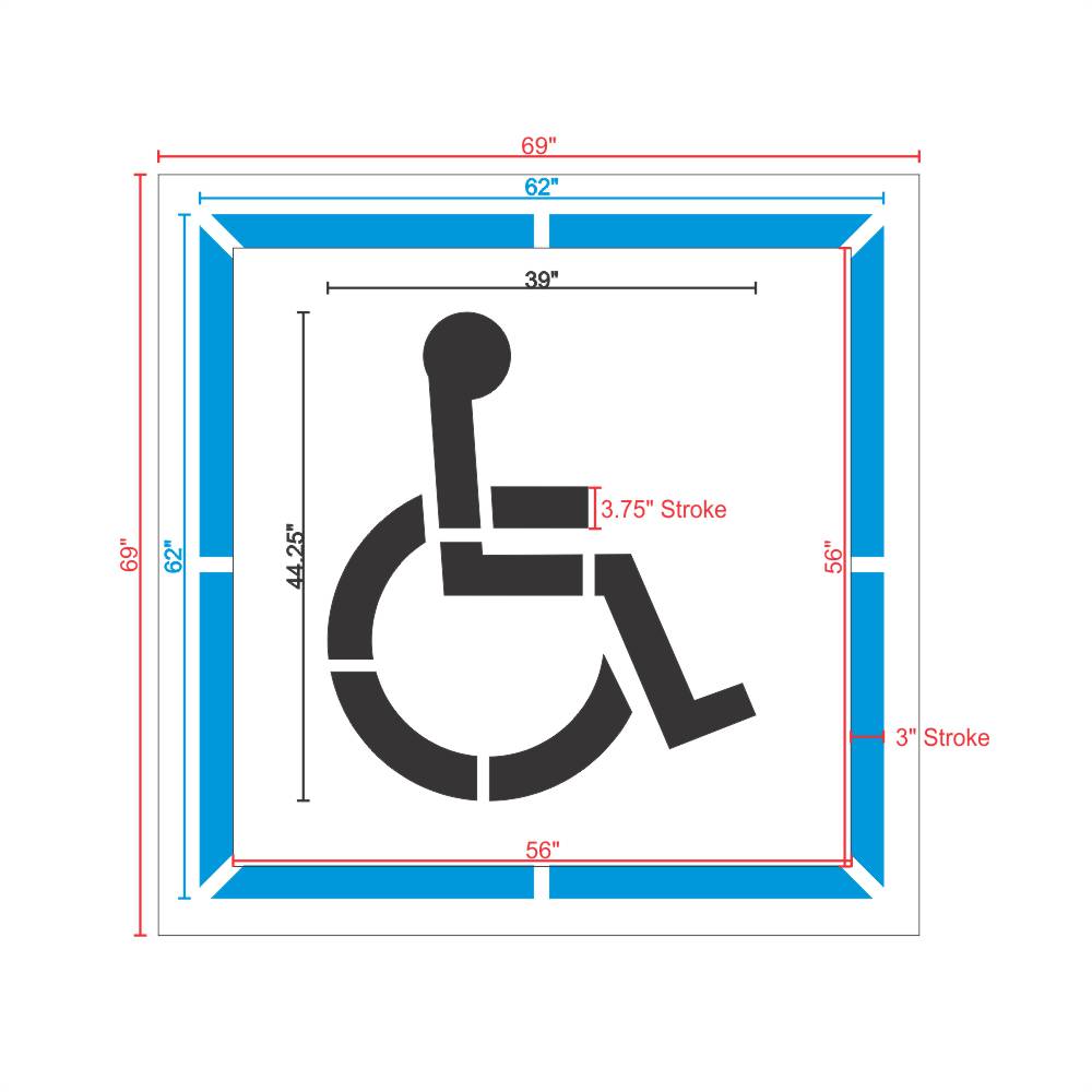 2 Part Handicap Stencil Kit | ADA | Stencil Ease