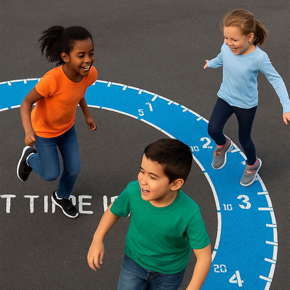 20 ft Analog Clock Playground Stencil (Reusable) | Stencil Ease