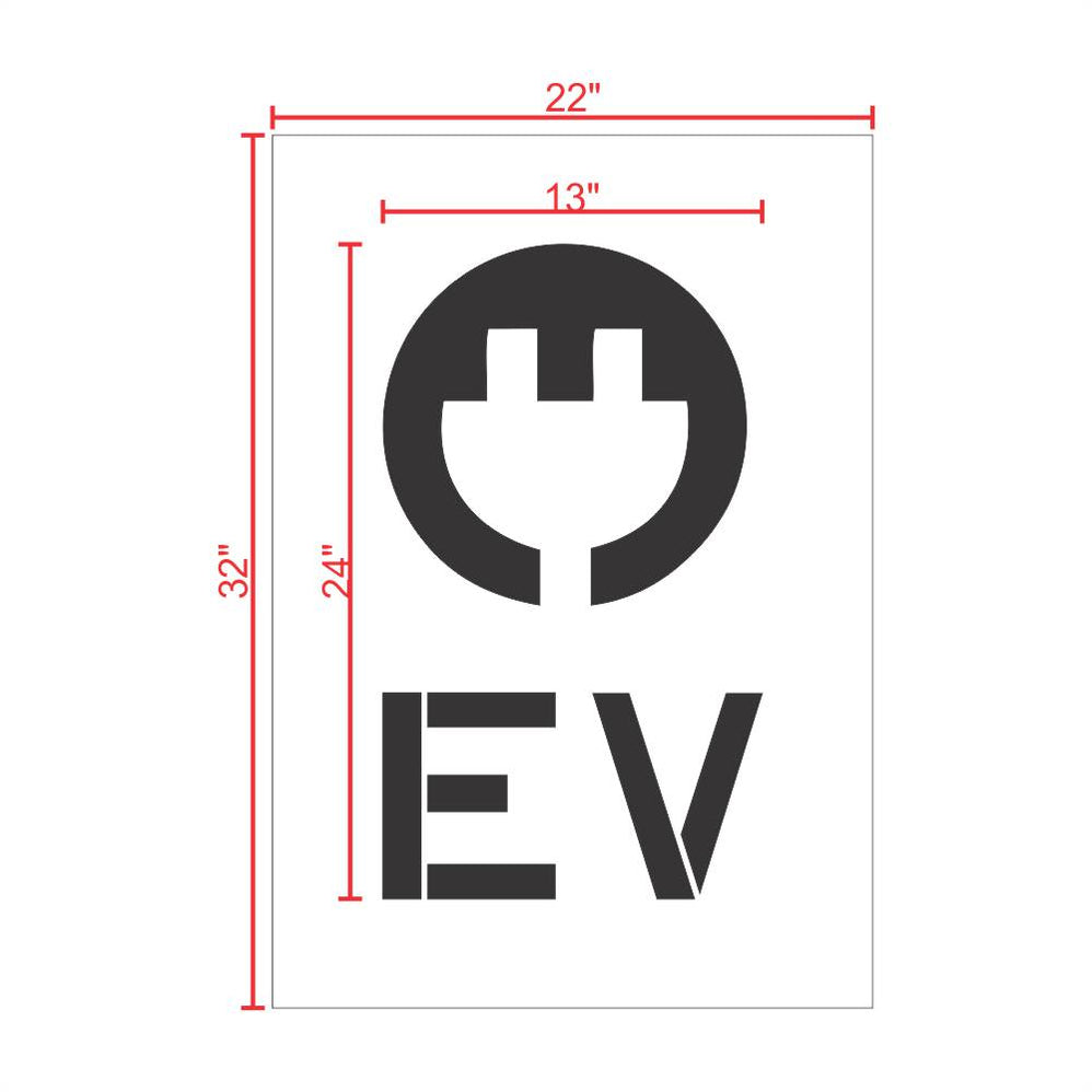 EV Parking Stencils for Electric Vehicle Charging Stations