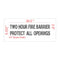 Two Hour | Fire Barrier and Smoke Barrier Signs | Fire Code Stencils