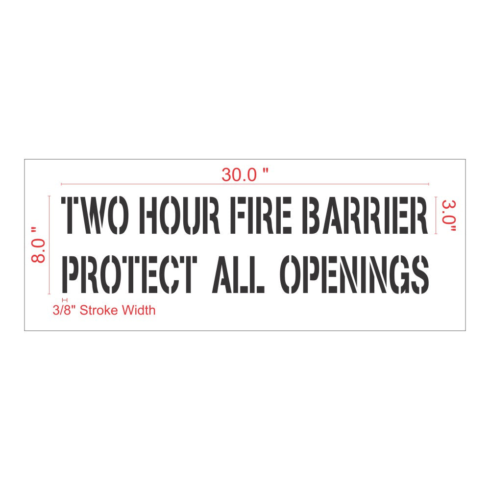 Two Hour | Fire Barrier and Smoke Barrier Signs | Fire Code Stencils