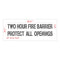 Two Hour | Fire Barrier and Smoke Barrier Signs | Fire Code Stencils