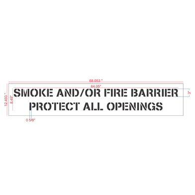 One Hour Fire Barrier and Smoke Barrier | Fire Code Stencils