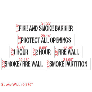 7 Stencil Fire Wall Marking Kit | Fire Code Stencils