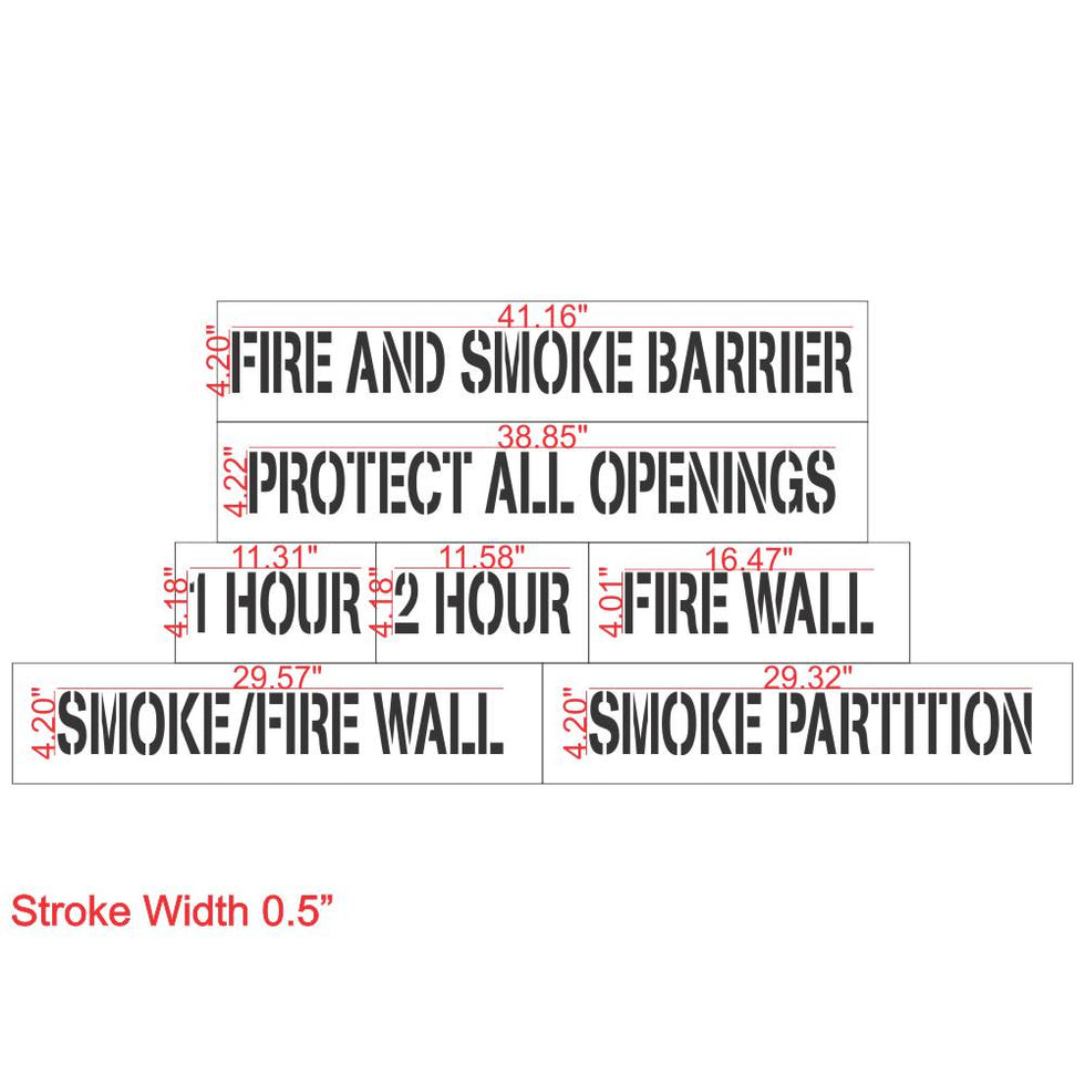 Fire Wall Stencil - 7 Items Kit: Comply with Fire Codes Efficiently ...