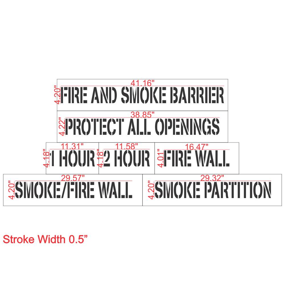 Fire Wall Stencil - 7 Items Kit: Comply with Fire Codes Efficiently ...