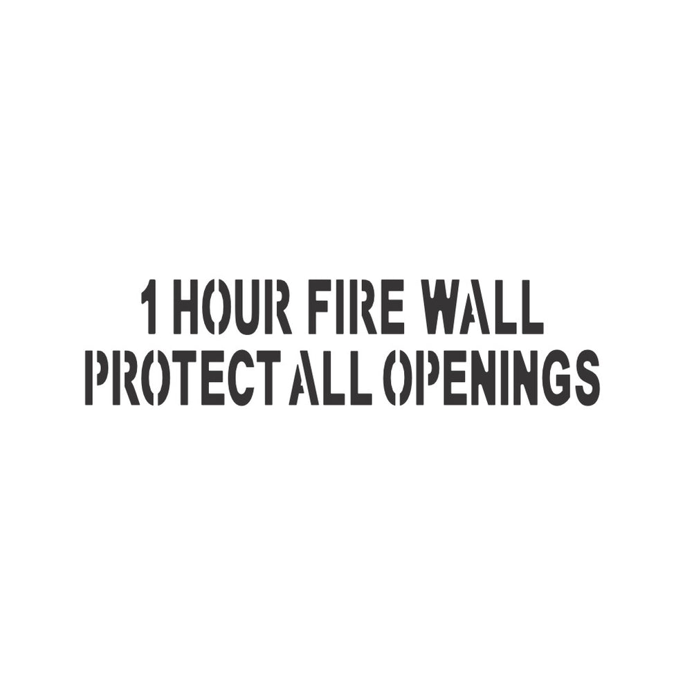 One Hour Fire Barrier and Smoke Barrier | Fire Code Stencils – Stencil Ease
