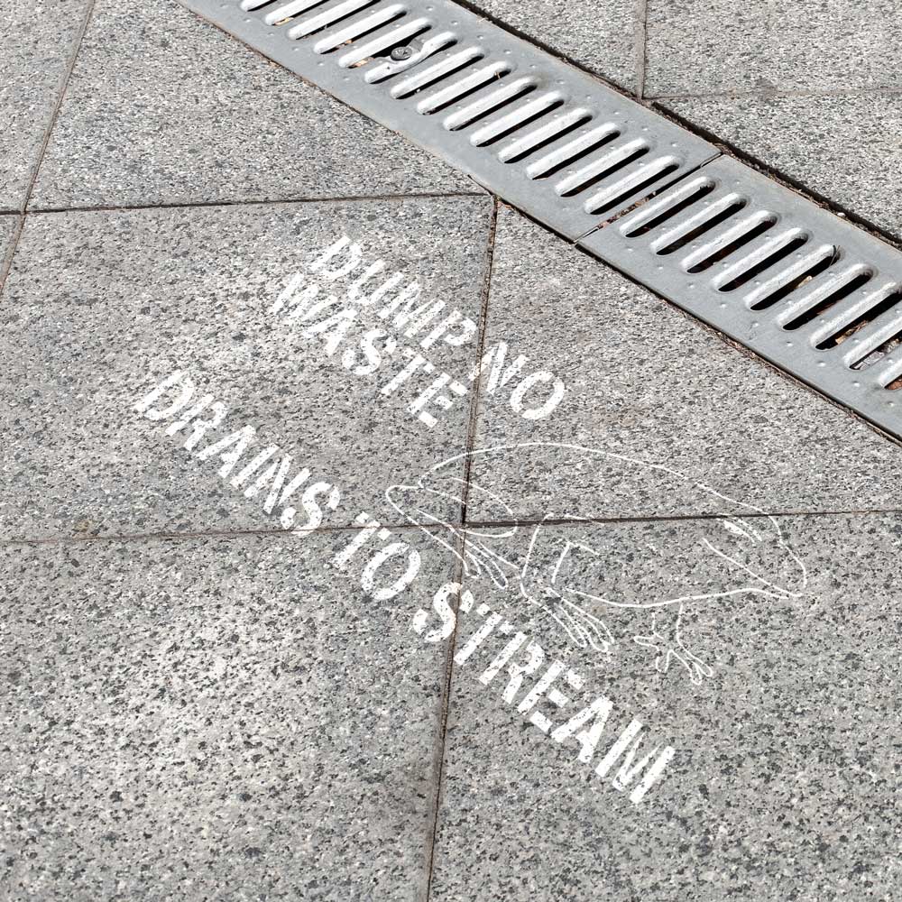 Dump No Waste Storm Drain Stencils | Stencil Ease