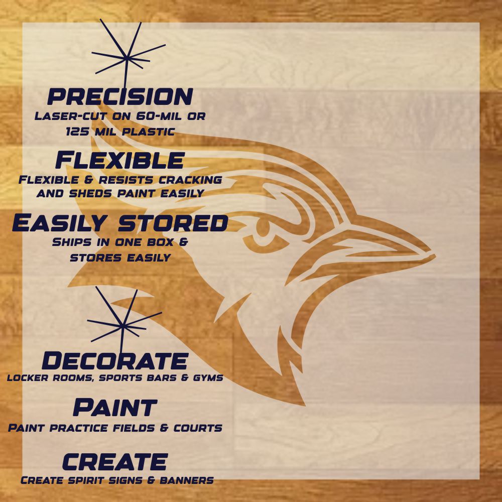 Blue Jays Mascot Athletic Stencil: Blue Jay Stencil for Fields and ...