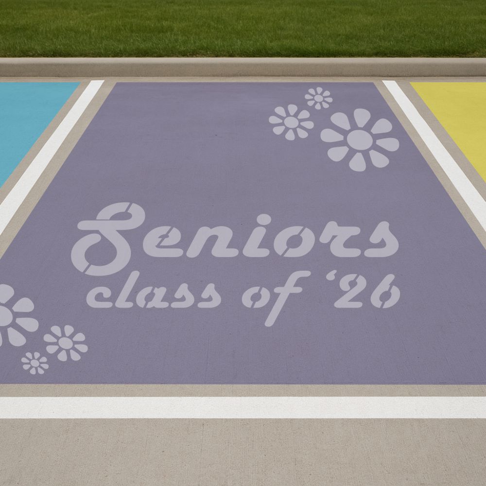 Disco Class of 2026 Senior Parking Space Stencil – Stencil Ease