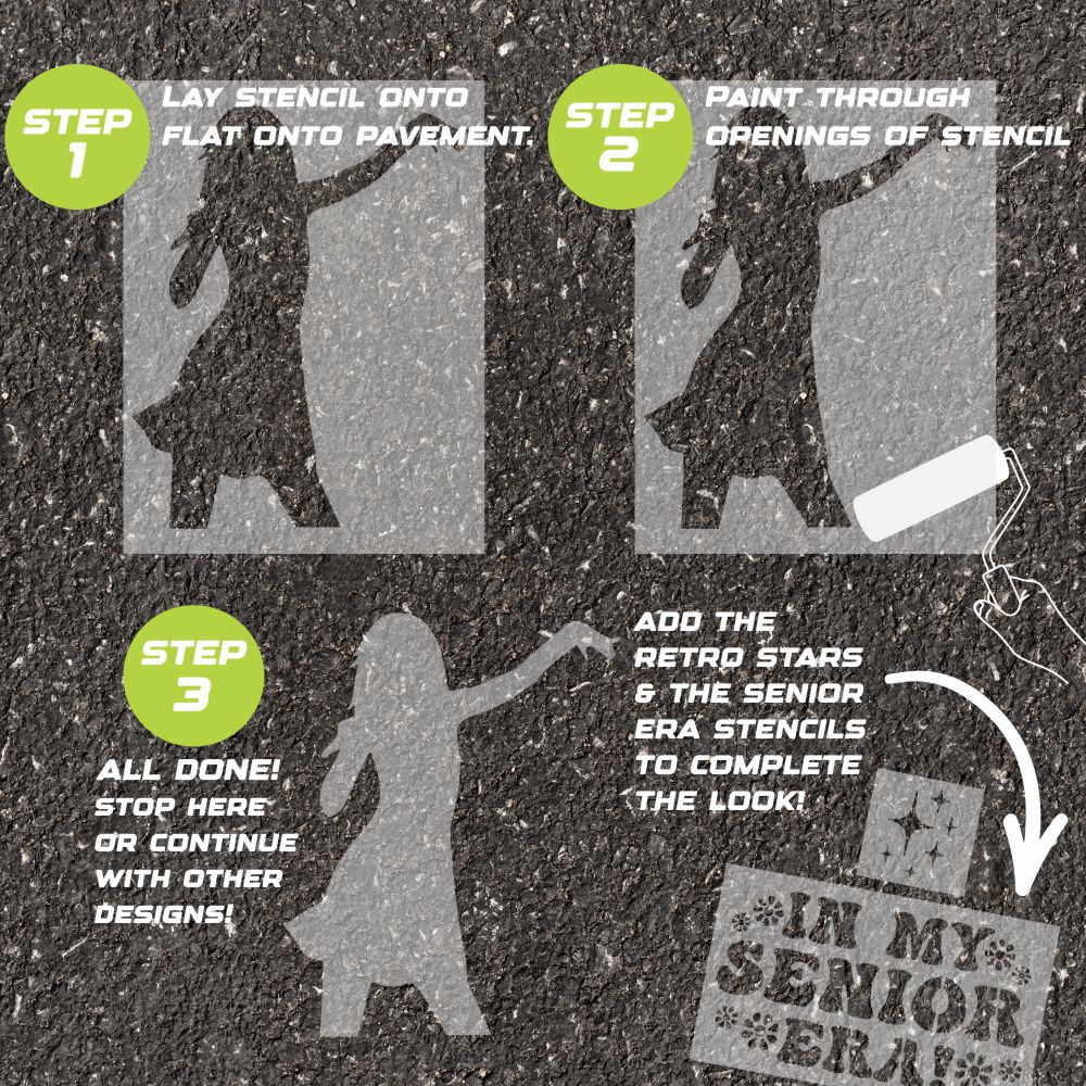 Swiftie Stencil for Painting Senior Parking Lot Spaces – Stencil Ease