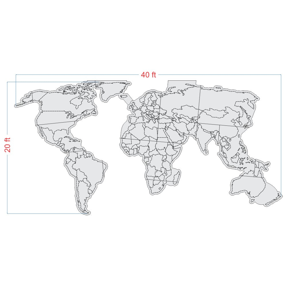 World Map Stencil – Durable, Washable for Schools & Playgrounds 20x40 ...