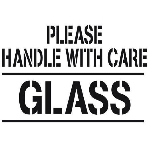 Handle With Care Glass Stencil | Stencil Ease
