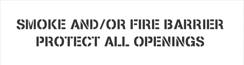 One Hour Fire Barrier and Smoke Barrier | Fire Code Stencils