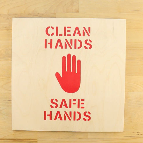 Clean Hands Safe Hands Safety Sign Stencil for Hygiene Compliance ...
