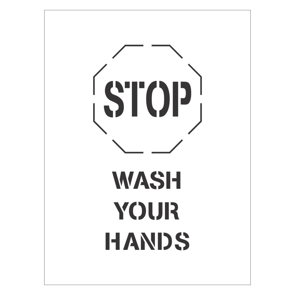 STOP Wash Your Hands | Safety Sign Stencil | Promote Hygiene with Clear ...