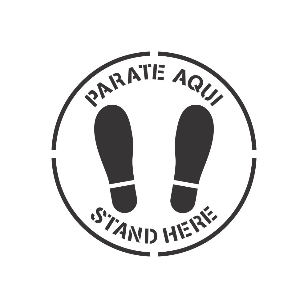 Social Distancing Floor Circle Stencil | Reopen Safely Signs – Stencil Ease