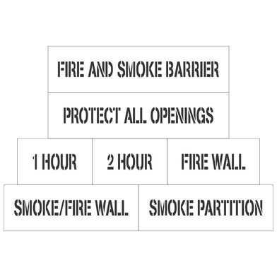 7 Stencil Fire Wall Marking Kit | Fire Code Stencils