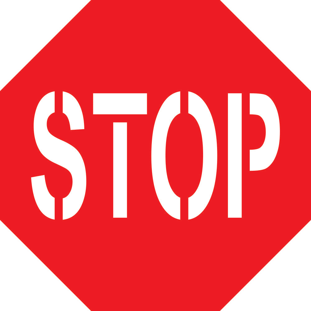STOP Sign Stencil 2 Piece: Durable Safety Signs for Warehouses ...