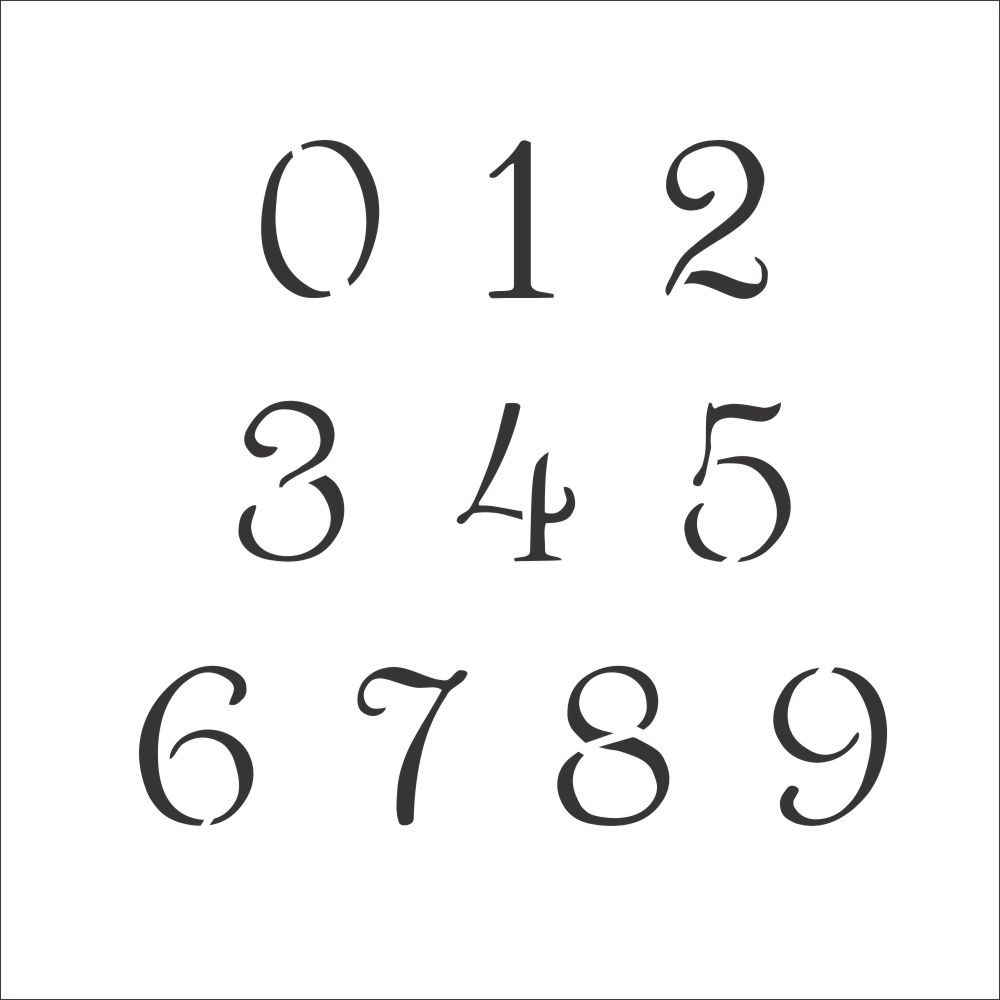 Script Number Stencil Set – Value Pack | Stencil Ease