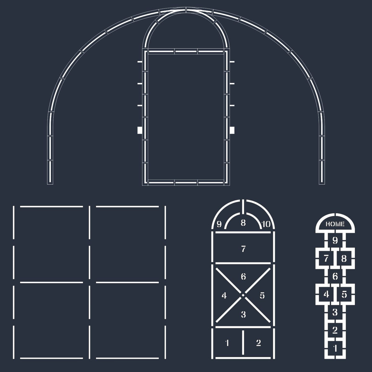Playground Multiple Game Stencil Set – Stencil Ease