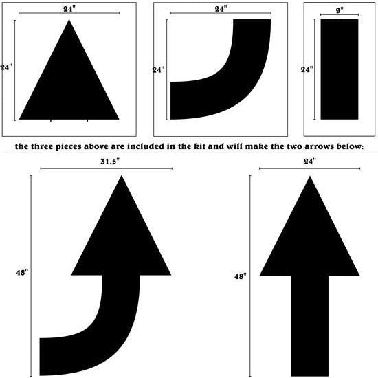 Arrow Stencil for Parking Lots & Roads: Durable Traffic Marking Kit ...
