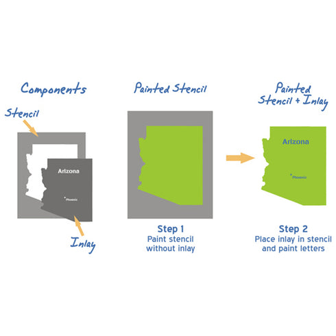 Arizona State Map Stencil – Detailed Stenciling for Arizona State ...