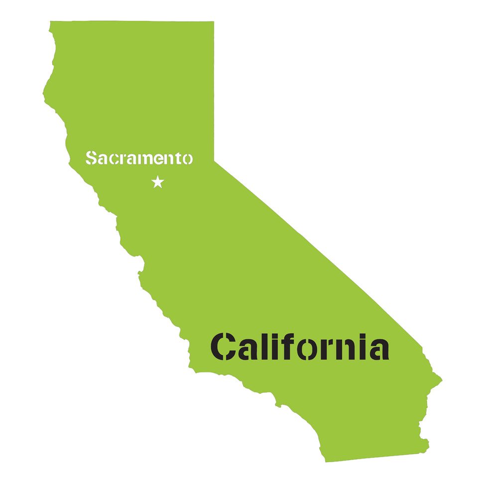 California State Map, Stencil, – Stencil Ease