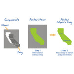 California State Map, Stencil,