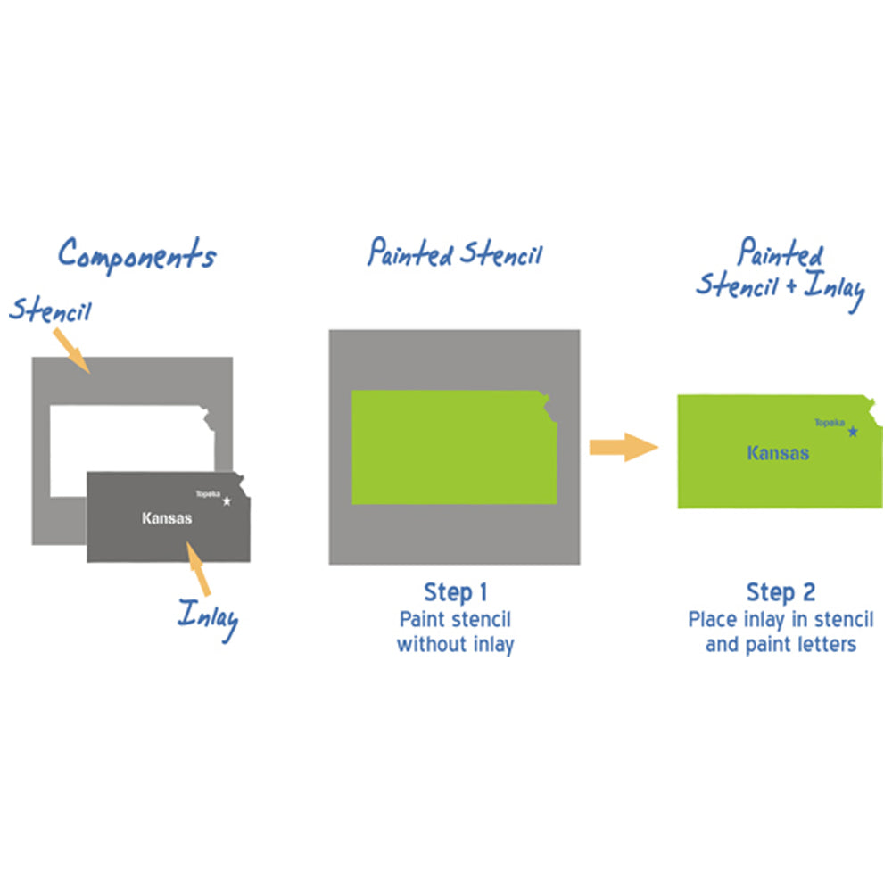 Kansas State Map Stencil – Stencil Ease