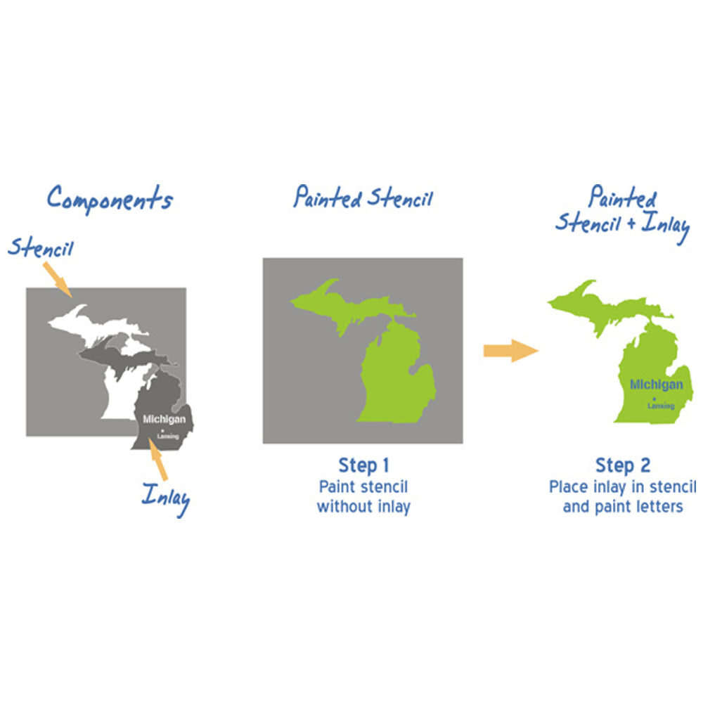 Michigan State Map Stencil – Stencil Ease