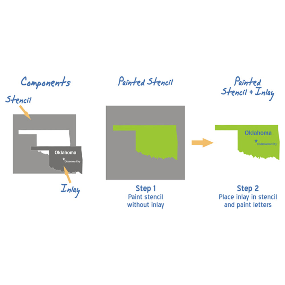 Oklahoma State Map Stencil – Stencil Ease