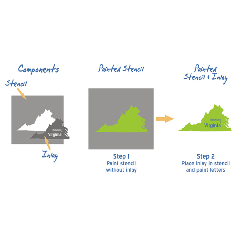 Virginia State Map Stencil | Ideal for Virginia-Themed Designs ...