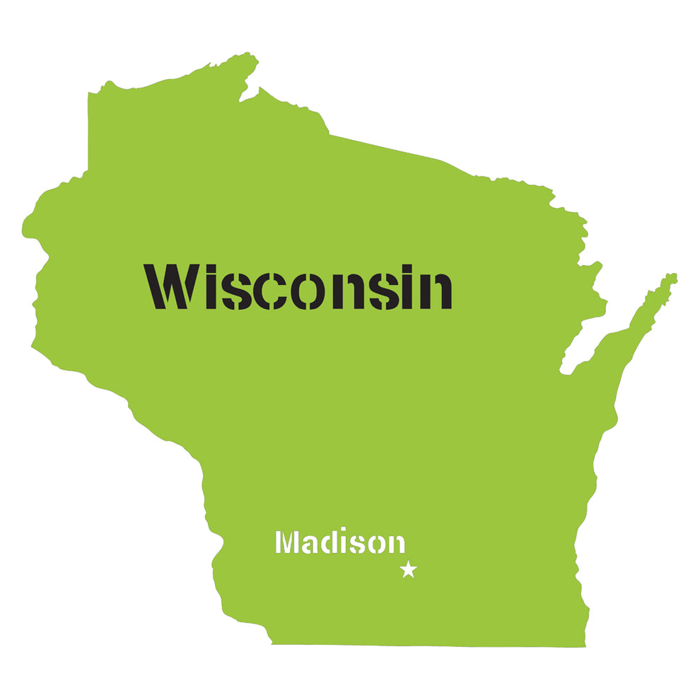 Wisconsin State Map Stencil | Perfect for Wisconsin-Themed Crafts ...